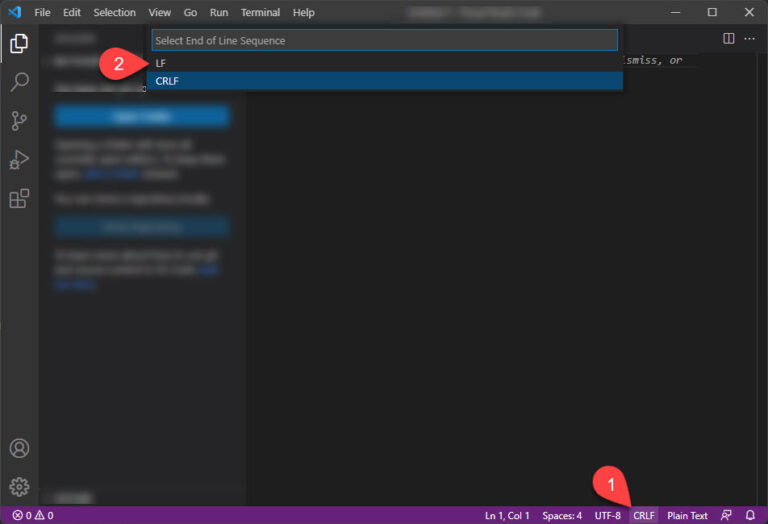 Change the EOL between CRLF, LF, and CR.
